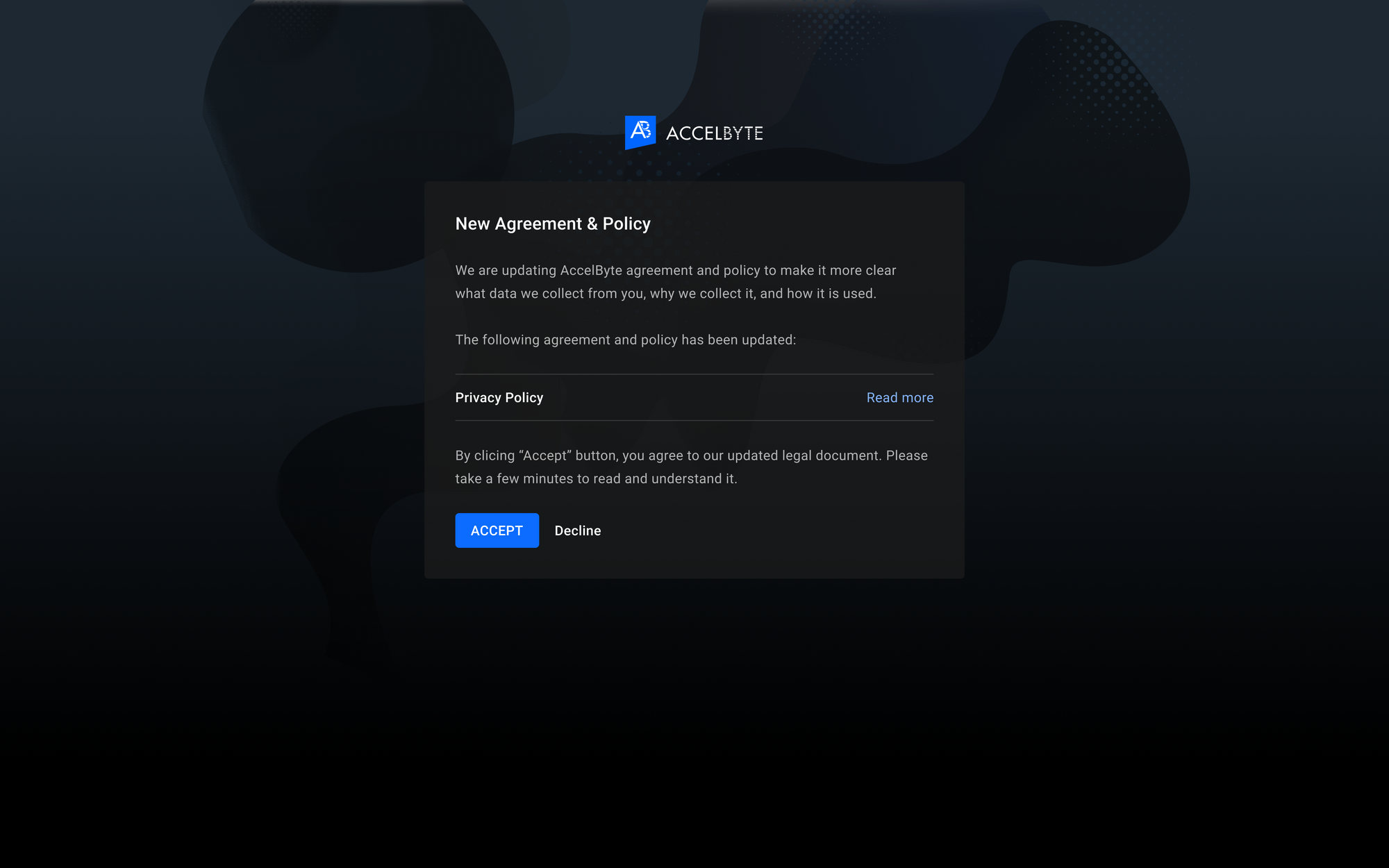 Legal Agreement Tracking Solution - AccelByte